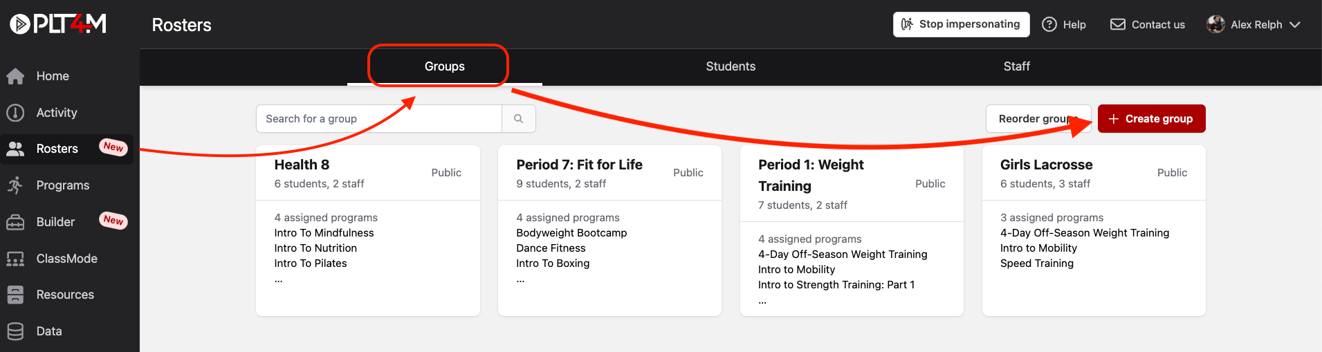 Create Groups for Classes/Teams